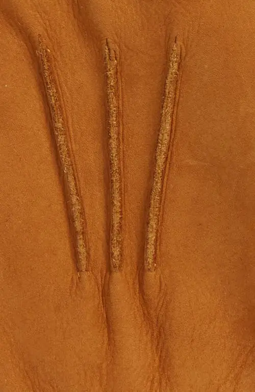 UGG Three-point Leather Tech Gloves - Chestnut