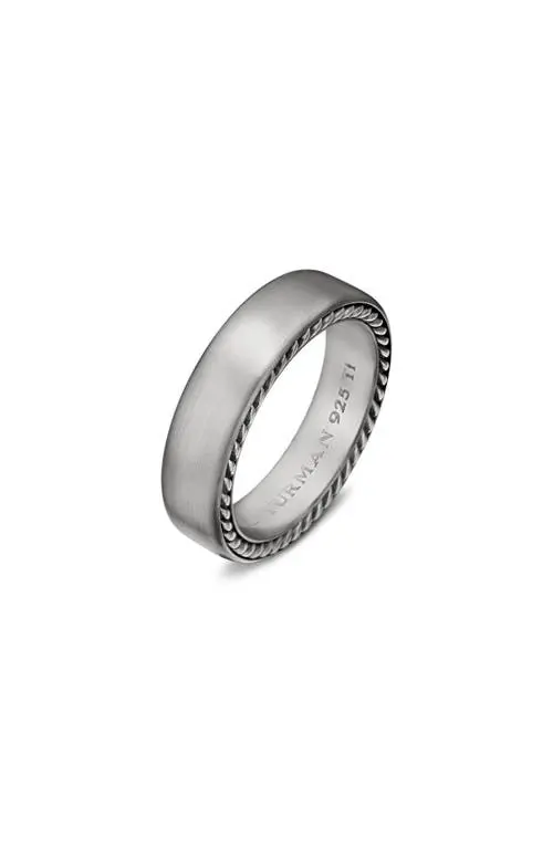 David Yurman Streamline Band Ring - Titanium/ Silver