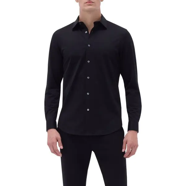Bugatchi Ooohcotton® Solid Button-up Shirt - Black