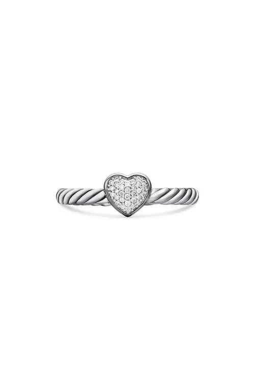David Yurman Cable Collectibles Pave Heart Ring - Diamond