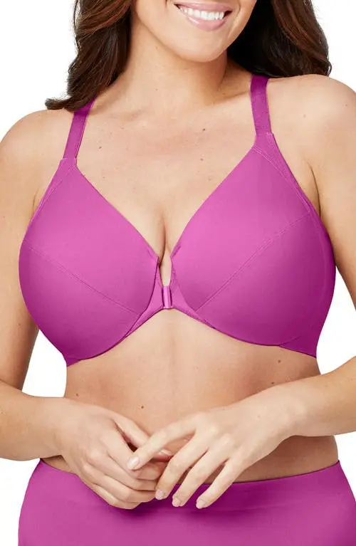 GLAMORISE Wonderwire® Front Close Smoothing Underwire Bra - Berry Fuchsia Red