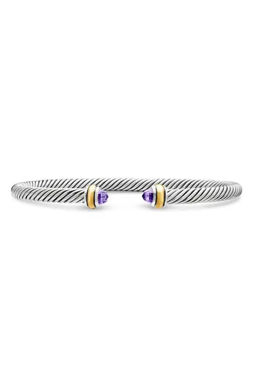 David Yurman Cable Classic Bracelet With Semiprecious Stones - Amethyst