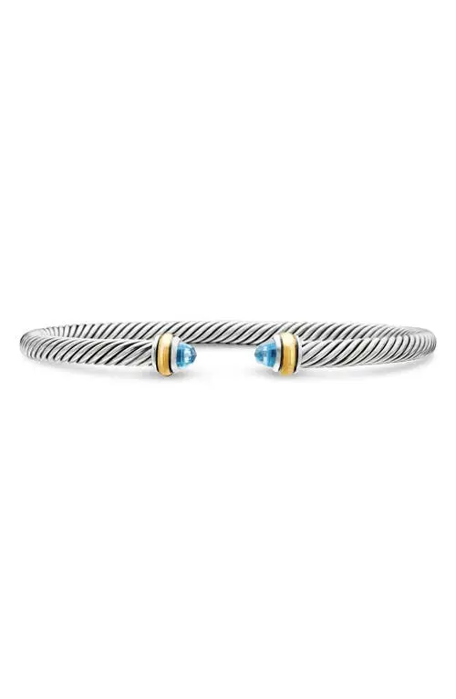 David Yurman Cable Classic Bracelet With Semiprecious Stones - Blue Topaz