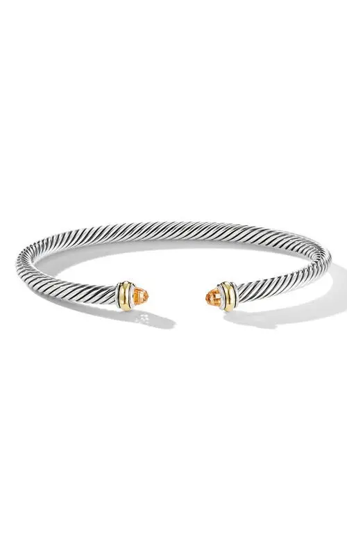 David Yurman Cable Classic Bracelet With Semiprecious Stones - Citrine