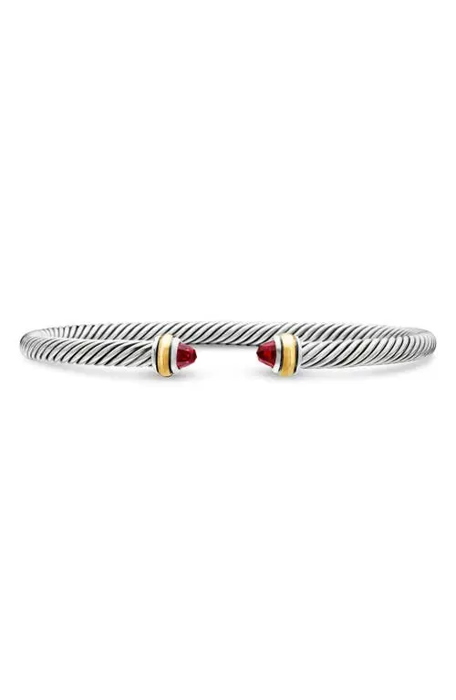 David Yurman Cable Classic Bracelet With Semiprecious Stones - Garnet