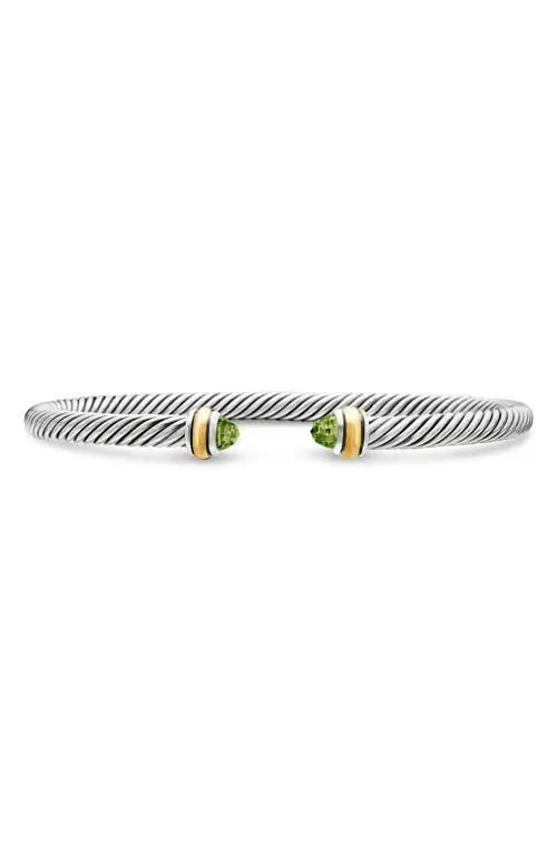 David Yurman Cable Classic Bracelet With Semiprecious Stones - Peridot