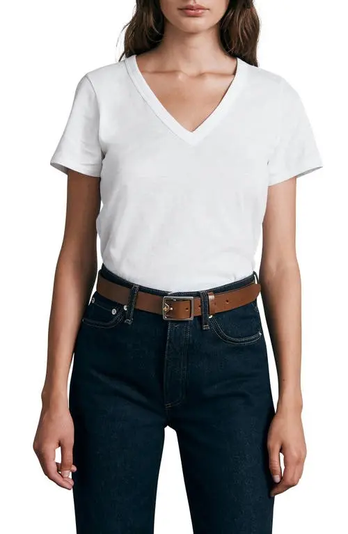 Rag & Bone The Vee Slub Cotton T-shirt - Brightwht