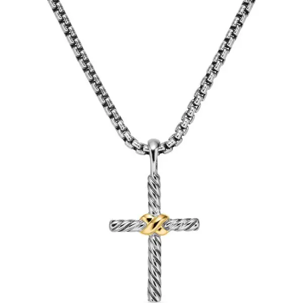 David Yurman Petite X Cross Pendant Necklace - Silver