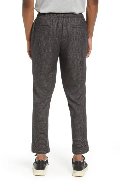 OPEN EDIT Plaid Stretch Trousers - Grey Mini Houndstooth