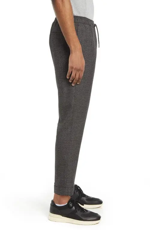 OPEN EDIT Plaid Stretch Trousers - Grey Mini Houndstooth