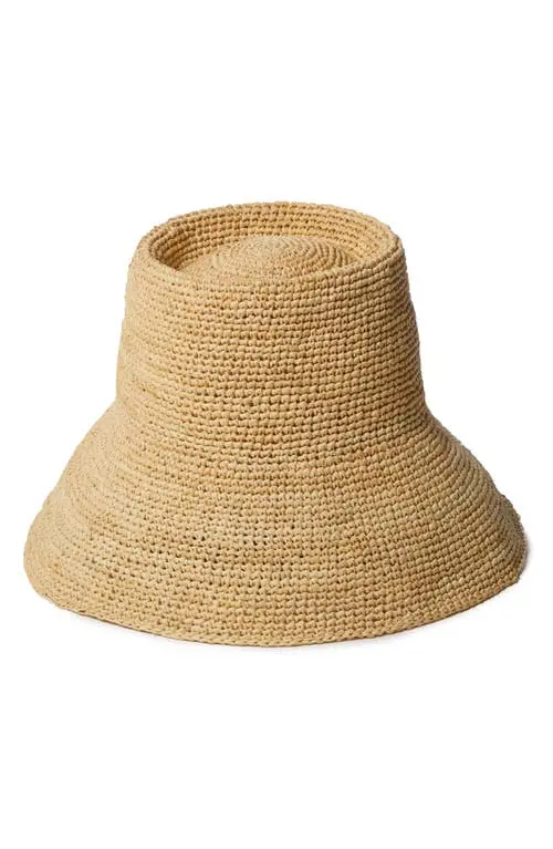 Janessa Leoné Felix Crochet Raffia Bucket Hat - Natural