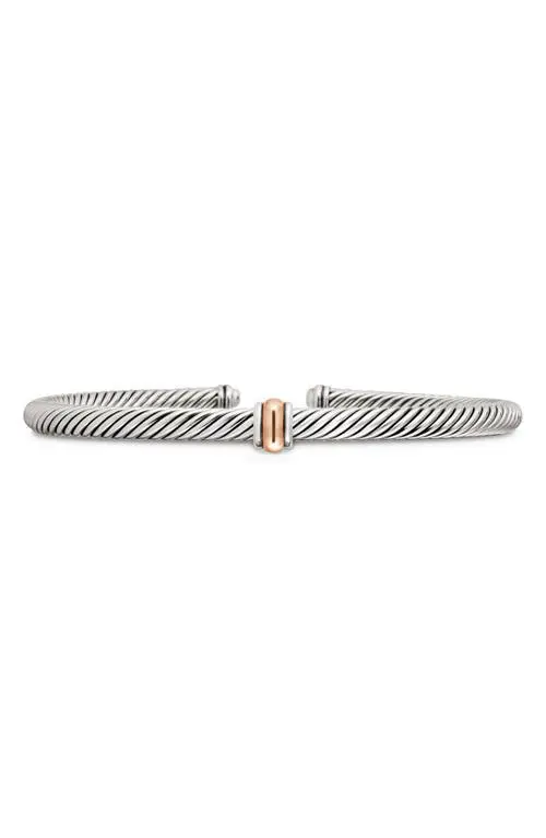 David Yurman Classic Cable Station Bracelet - Silver/rose Gold