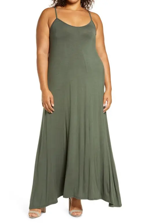 Loveappella A-Line Maxi Dress - Olive - 47% Off | Editorialist
