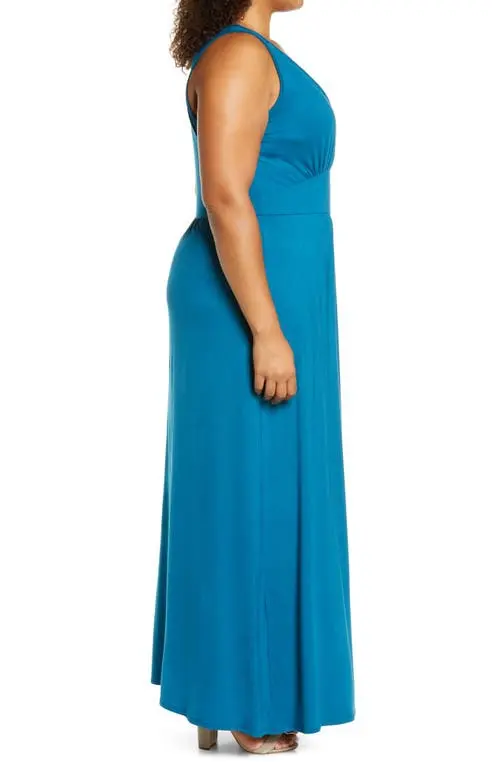 Loveappella Surplice Maxi Dress - Teal