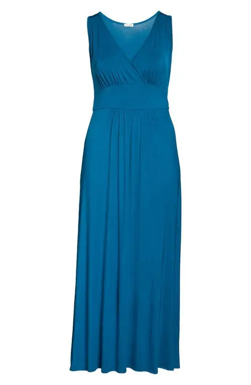 Loveappella Surplice Maxi Dress - Teal