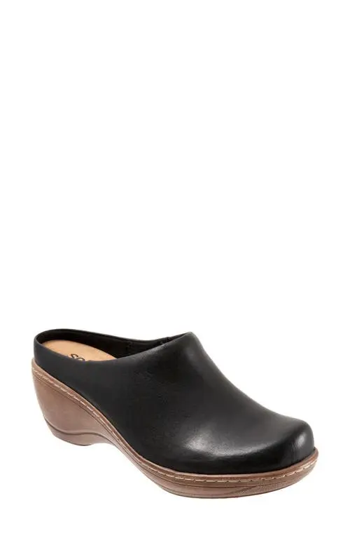 Softwalk Madison Clog - Black Leather