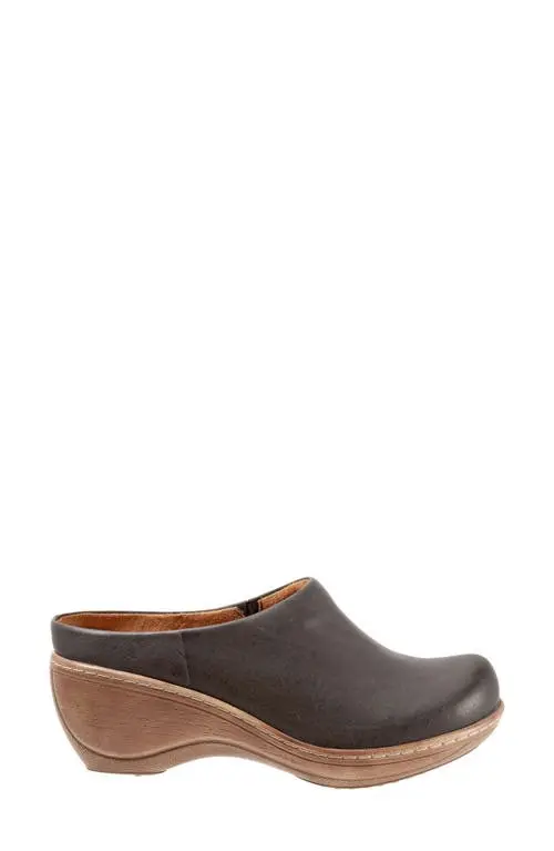 Softwalk Madison Clog - Dark Grey Leather