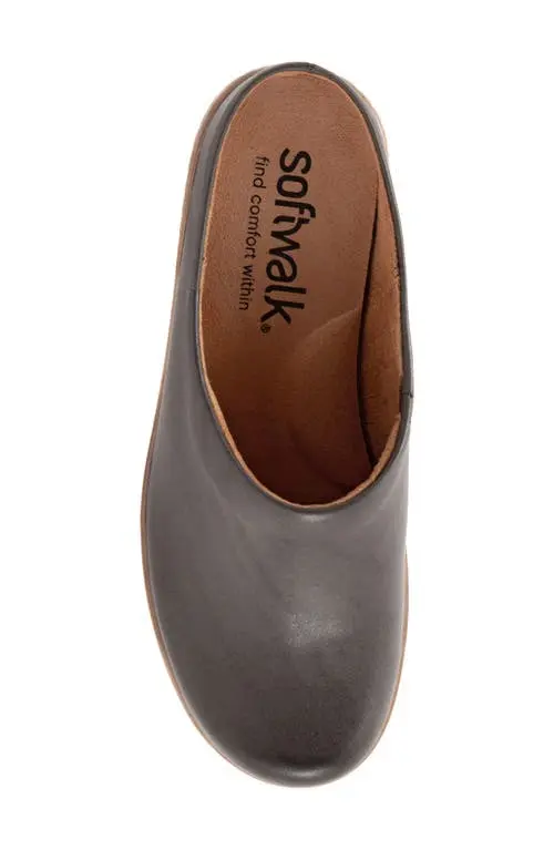 Softwalk Madison Clog - Dark Grey Leather