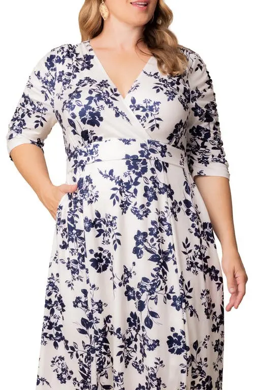 KIYONNA Gabriella Print A-line Dress - Ivory Florals