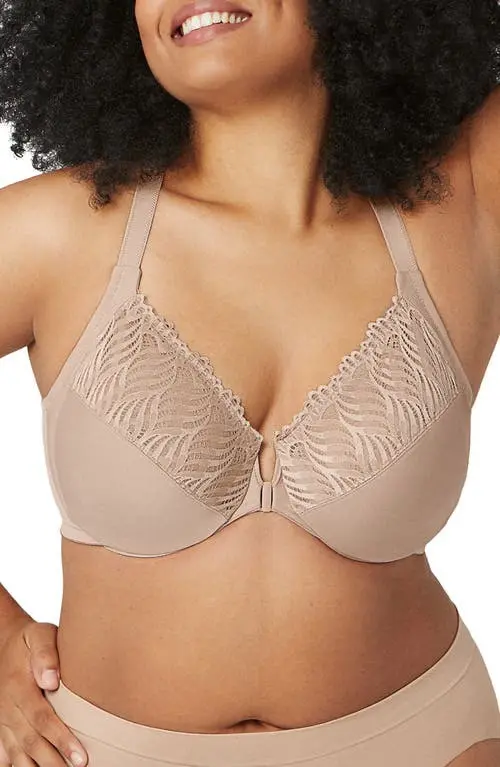 GLAMORISE Wonderwire® Front Close T-back Underwire Bra - Brown