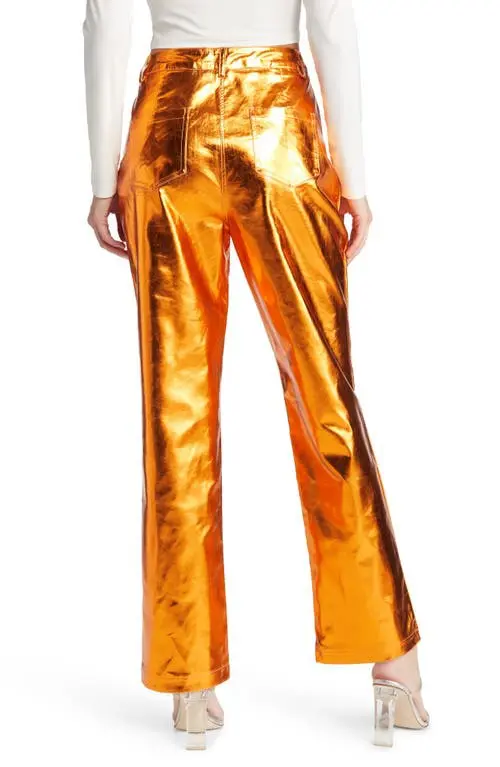 AMY LYNN Shiny Straight Leg Pants