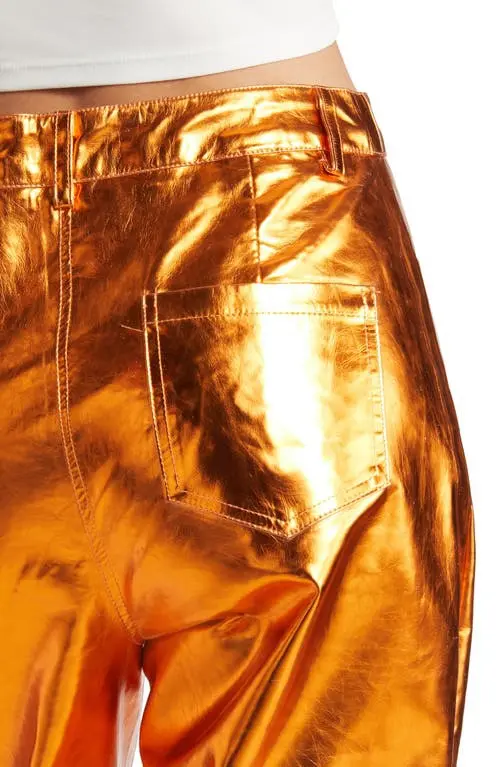 AMY LYNN Shiny Straight Leg Pants