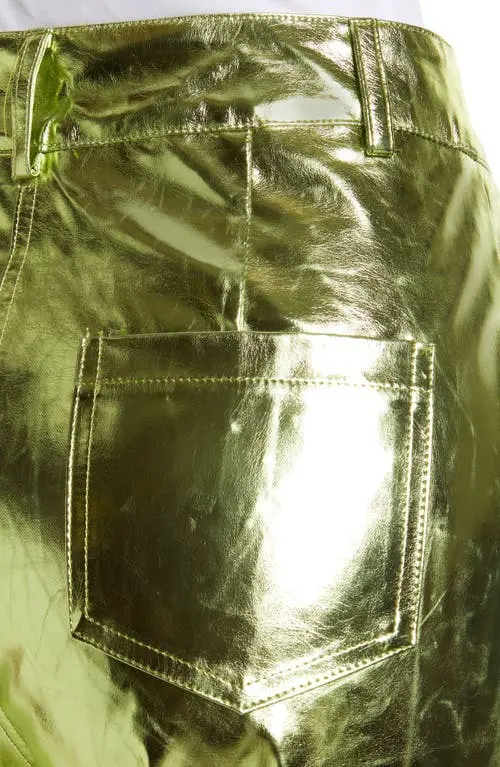 AMY LYNN Shiny Straight Leg Pants - Lime