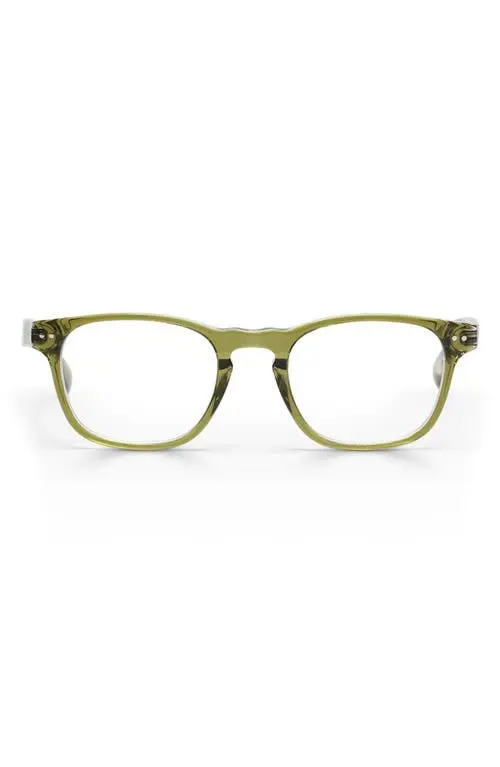 Eyebobs Old Sport 47mm Rectangular Reading Glasses - Olive Crystal/clear