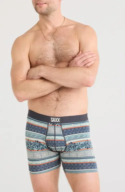 SAXX Ultra Super Soft Boxer Briefs - Beach Shack Stripe-teal