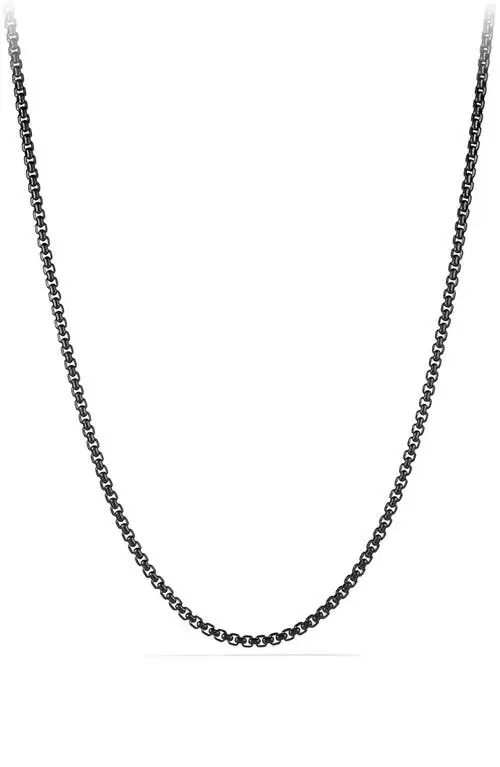 David Yurman Darkened Box Chain Necklace - Black Stainless Steel