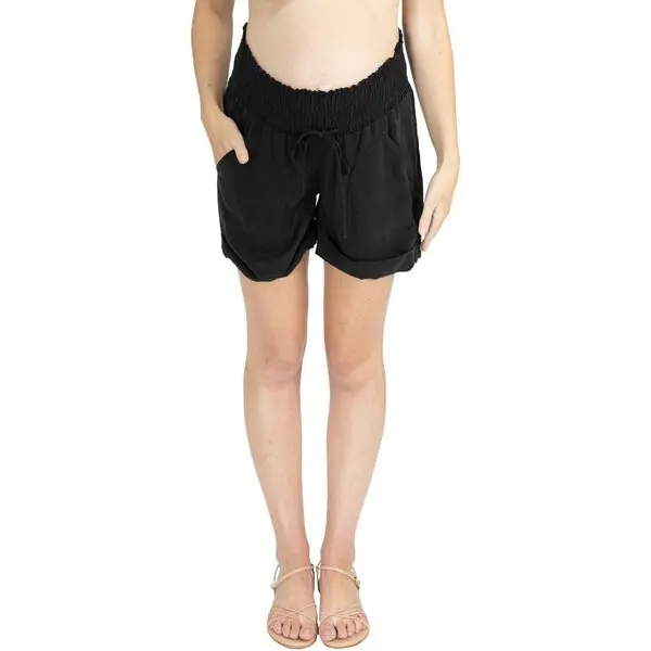 ANGEL MATERNITY Tencel® Maternity Shorts - Black
