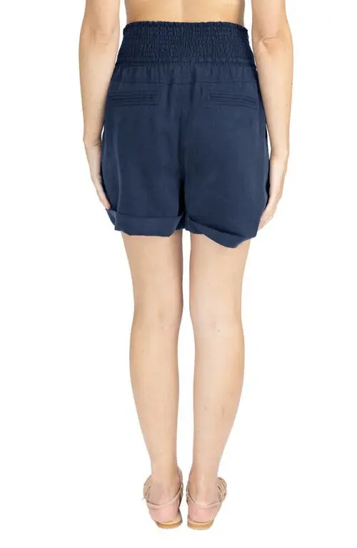 ANGEL MATERNITY Tencel® Maternity Shorts - Navy