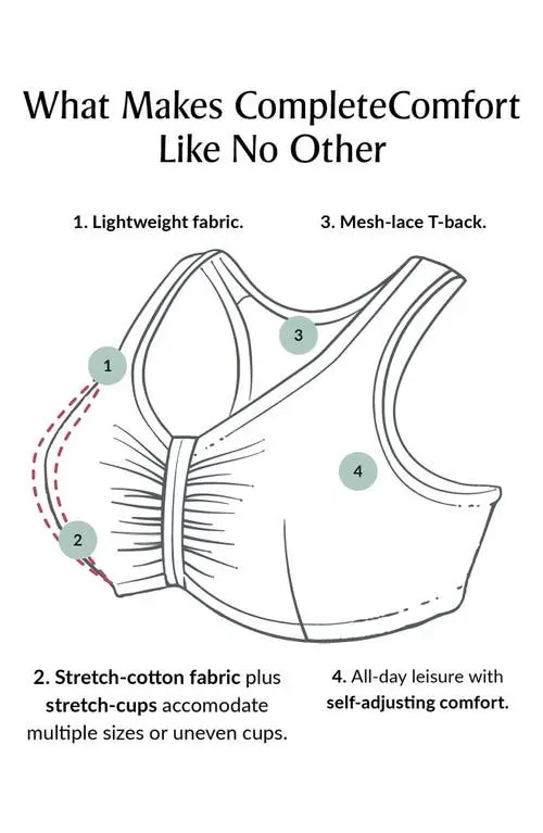 GLAMORISE Front Close Cotton Blend T-back Comfort Bra - Cafe