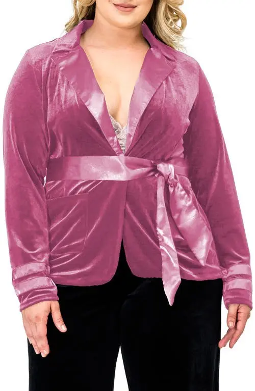 STANDARDS & PRACTICES Lottie Velvet & Satin Jacket - Rose