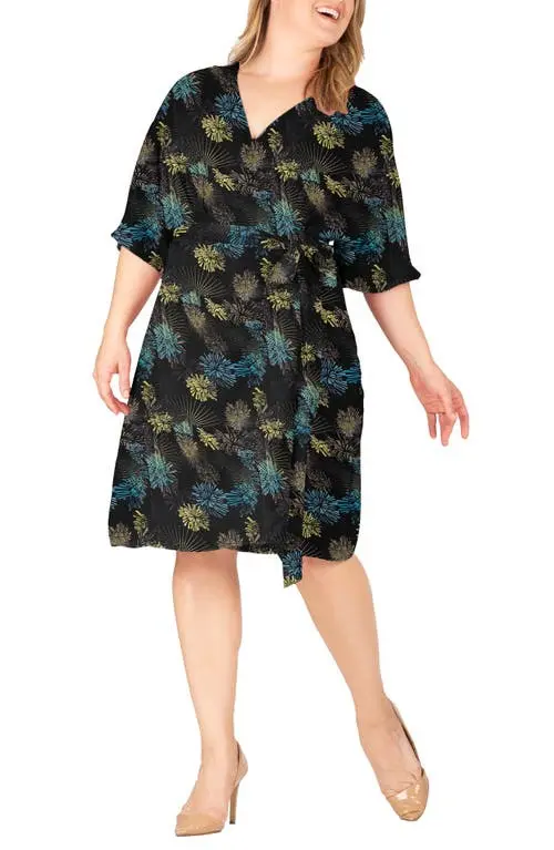 STANDARDS & PRACTICES Candice Georgette Wrap Dress - Black Sparkler