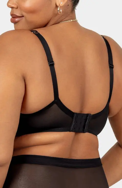 CURVY COUTURE Tulip Lace Balconette Bra - Black