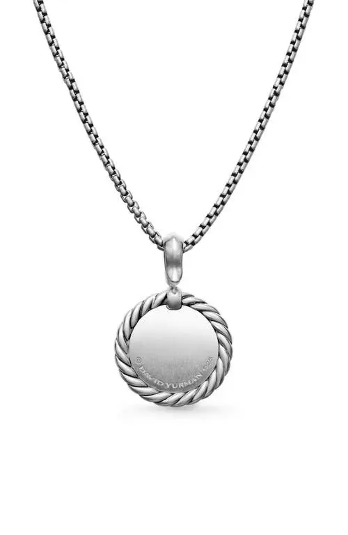 David Yurman Initial Charm Diamond Necklace - Silver/diamond-a
