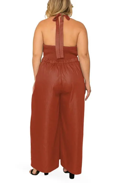 STANDARDS & PRACTICES London Sleeveless Wide Leg Jumpsuit - Brown