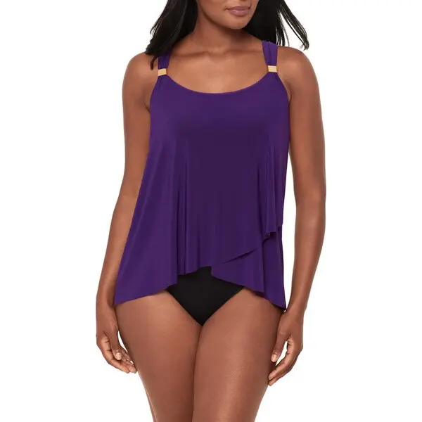 Miraclesuit Razzle Dazzle Underwire Tankini Top - Mulberry