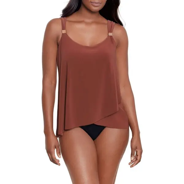 MIRACLESUIT® Razzle Dazzle Underwire Tankini Top - Tamarind Brown