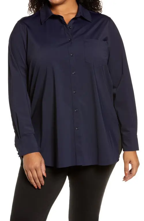 Lyssé Essentials Schiffer Button-up Shirt - True Navy