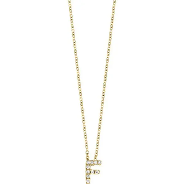 Bony Levy 18k Gold Pavé Diamond Initial Pendant Necklace - 18k Yellow Gold - F