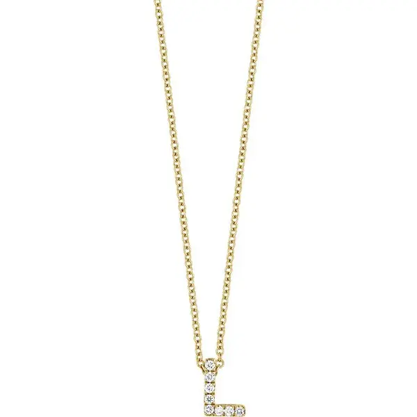 Bony Levy 18k Gold Pavé Diamond Initial Pendant Necklace - 18k Yellow Gold - L
