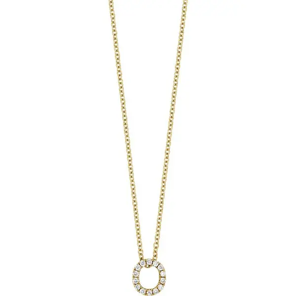 Bony Levy 18k Gold Pavé Diamond Initial Pendant Necklace - 18k Yellow Gold - O