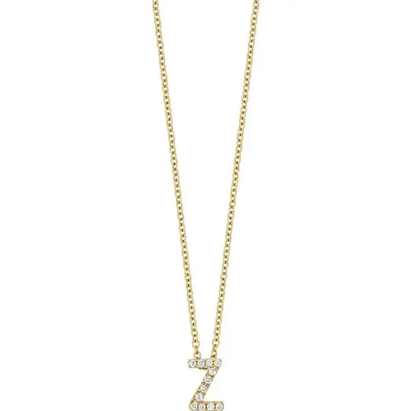 Bony Levy 18k Gold Pavé Diamond Initial Pendant Necklace - 18k Yellow Gold - Z