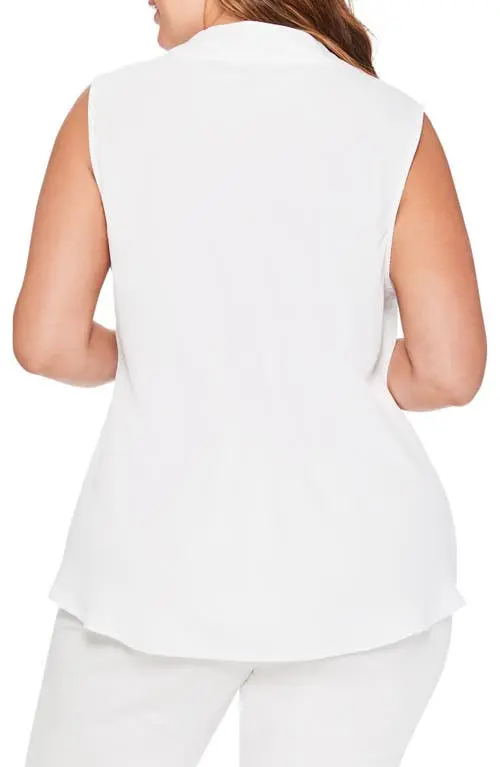NIC+ZOE Tank With Curved Hemline - Paper Whit