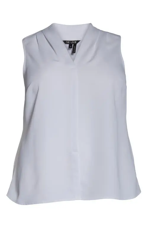 NIC+ZOE Tank With Curved Hemline - Paper Whit