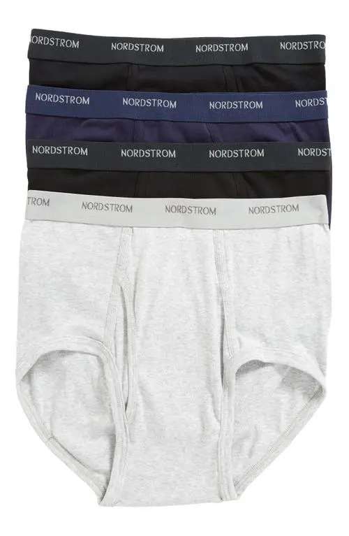 Nordstrom 4-pack Supima® Cotton Briefs - Black/navy/grey