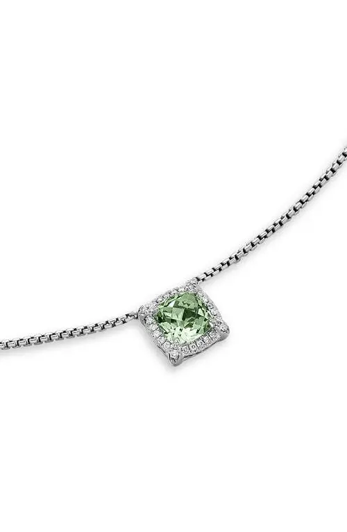 David Yurman Petite Chatelaine® Pavé Bezel Pendant Necklace - Silver Pave/prasiolite