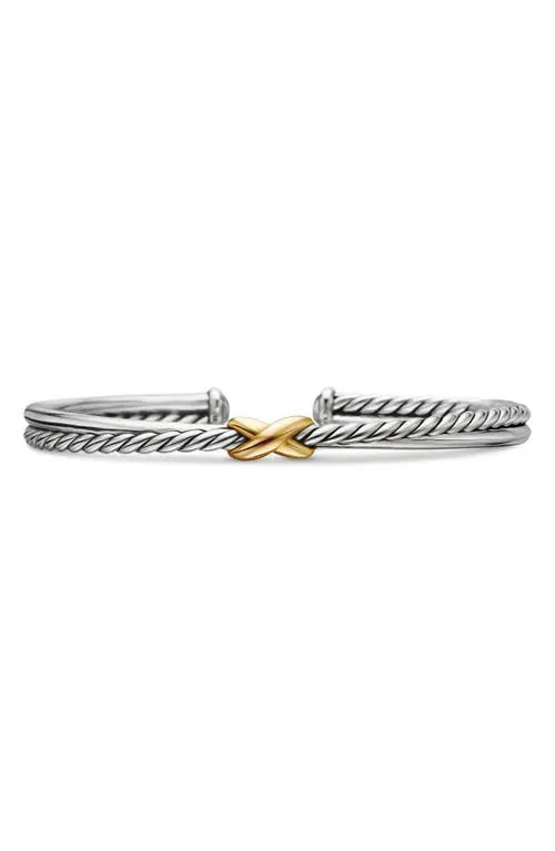David Yurman Sterling Silver And 18k X Bracelet - Silver/yellow Gold